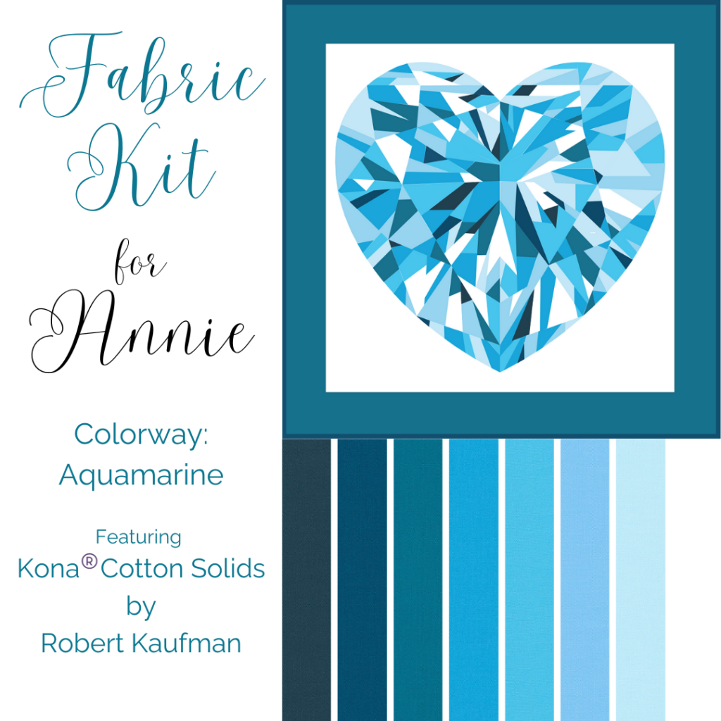 Diamond Diva Series: "Annie" Fabric Kit in Aquamarine Colorway - MJ Kinman